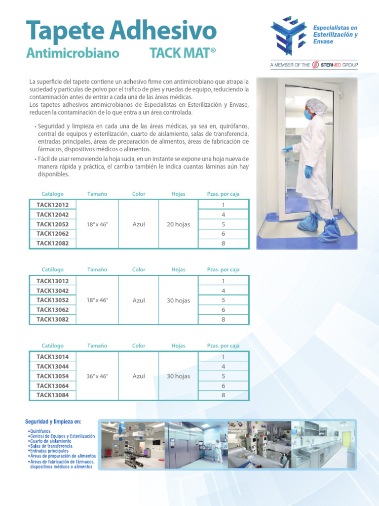 Tapete Adhesivo Antimicrobiano TACK MAT® | PDF
