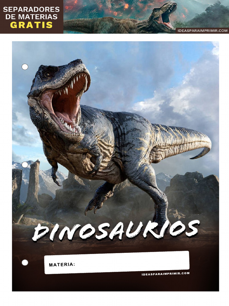 separador-de-materias-para-carpeta-dinosaurios-1 | PDF