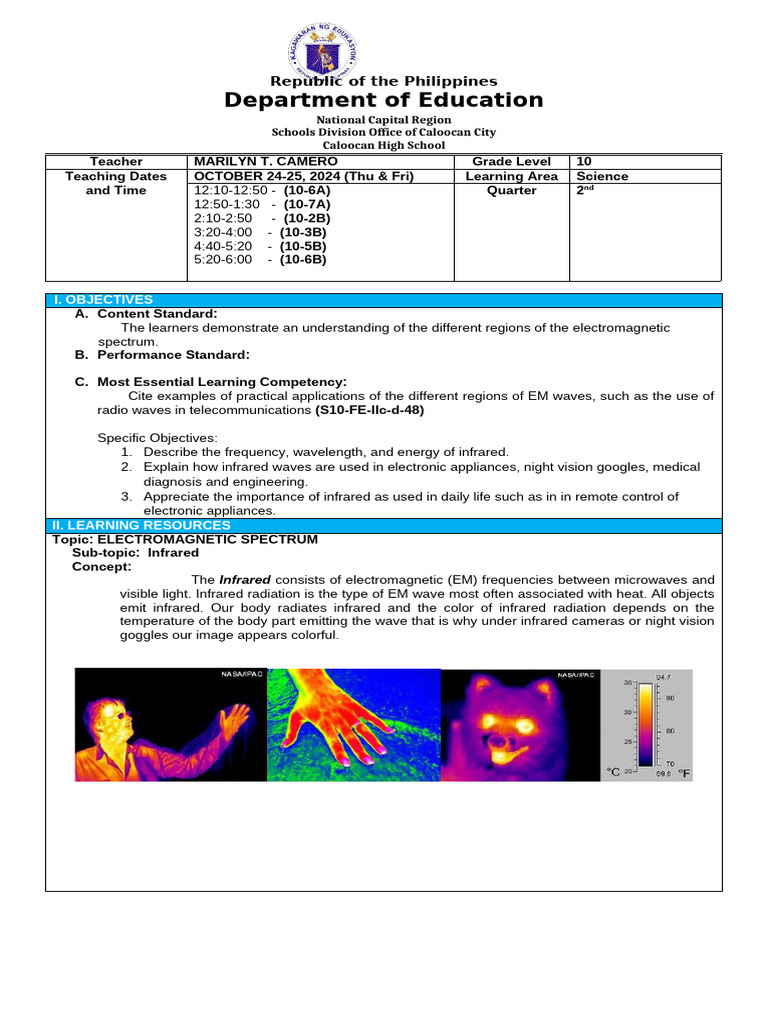 Infrared Waves in Science Curriculum | PDF | Infrared | Electromagnetic Radiation