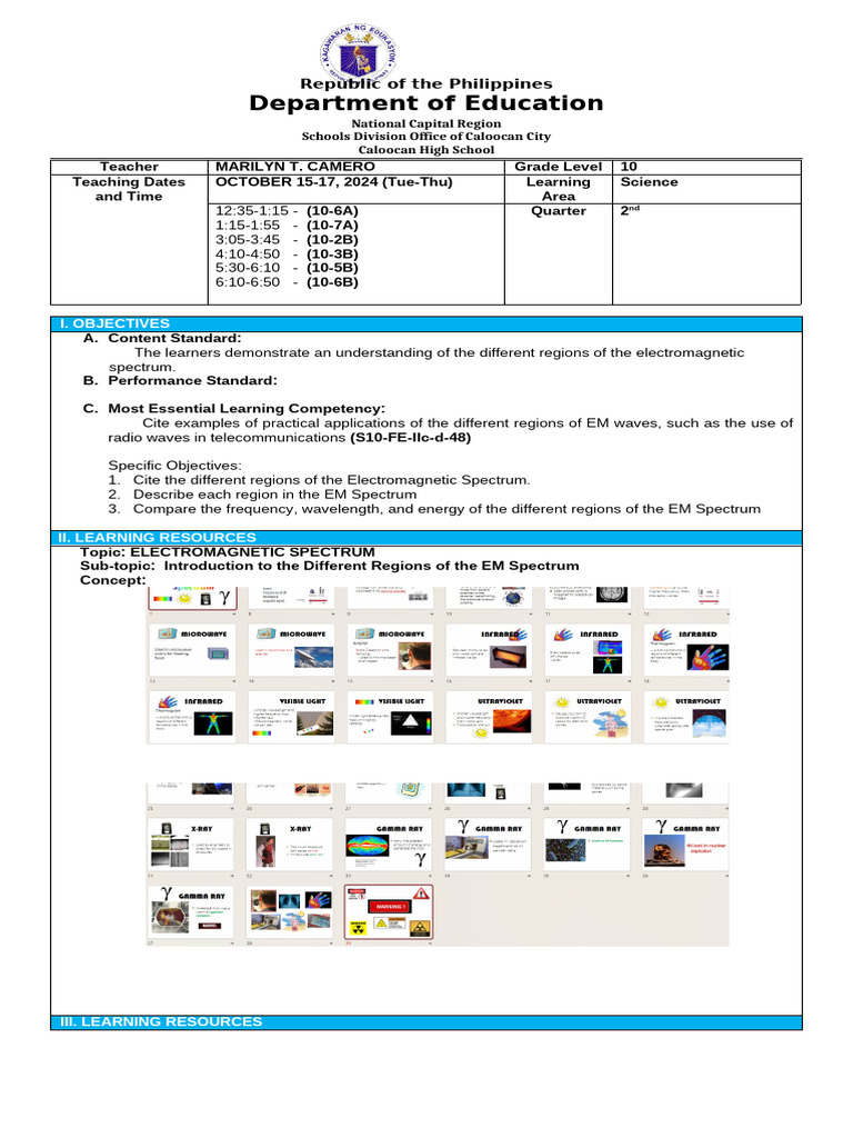DLP_INTRODUCTION TO EM SPECTRUM_ (OCTOBER 15, 2024)MTC | PDF ...