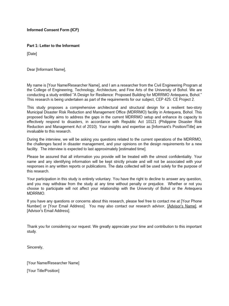 Informed Consent Form Draft | PDF | Consent