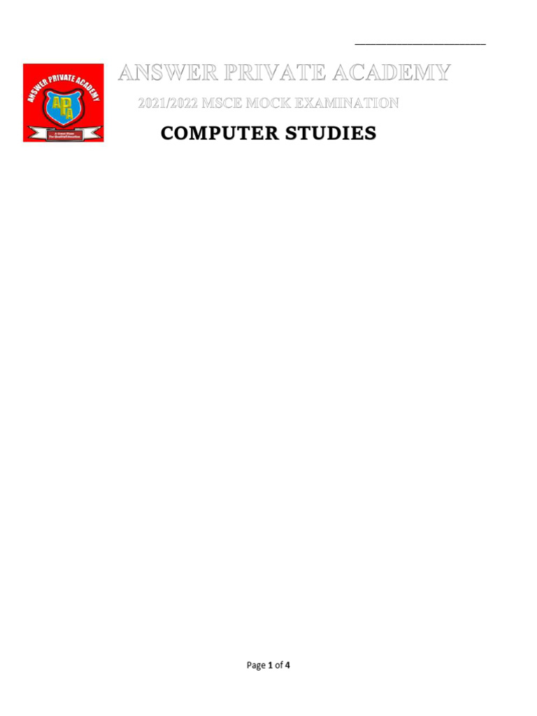 COMPUTER Practical Exam | PDF | Computer Data Storage | Input/Output
