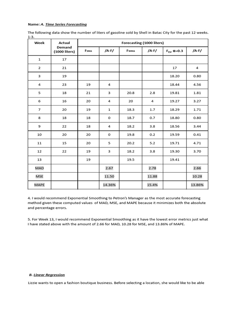 Forecasting 2.3 | PDF | Forecasting | Mean Squared Error