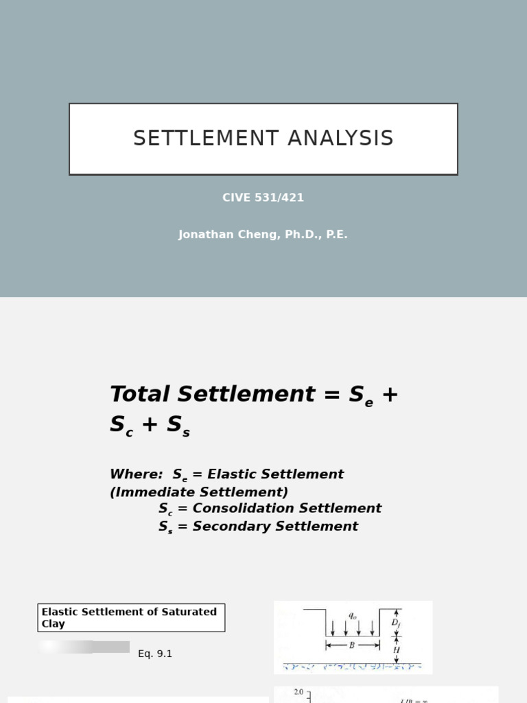 Settlement Analysis Techniques | PDF | Soil Science | Environmental ...