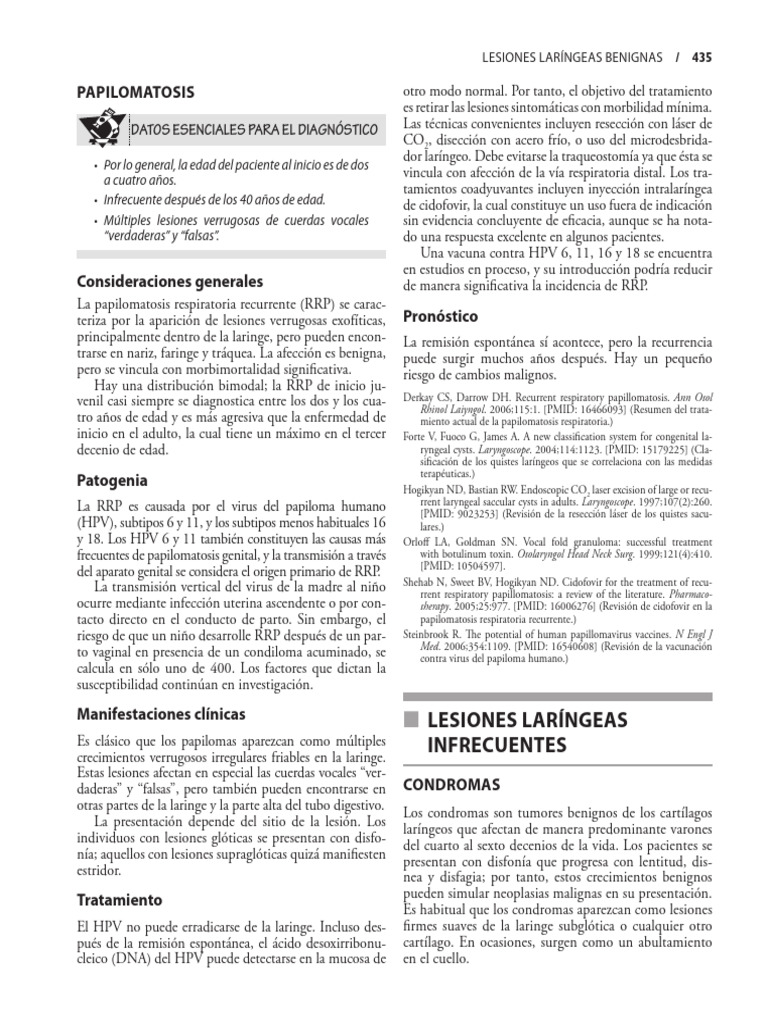 Papilomatosis | PDF | Laringe | Medicina CLINICA