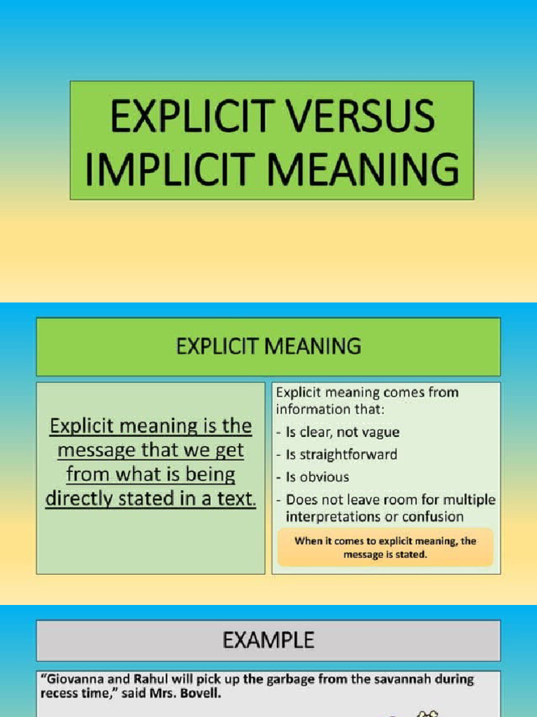 Explicit and Implicit Information | PDF
