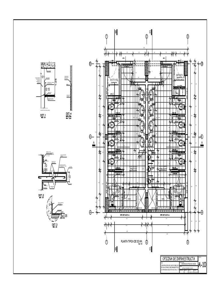 Detalle Baños UPeU: Planta y Materiales | PDF