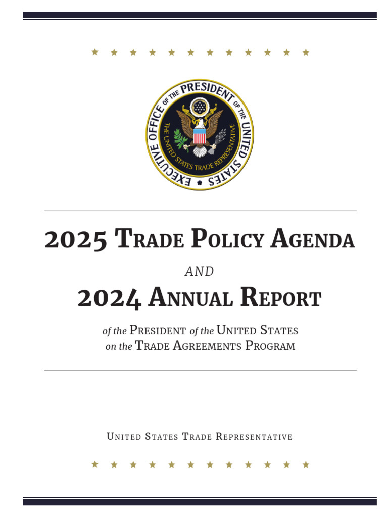 2025 Trade Policy Agenda WTO at 30 and 2024 Annual Report 02282025 ...