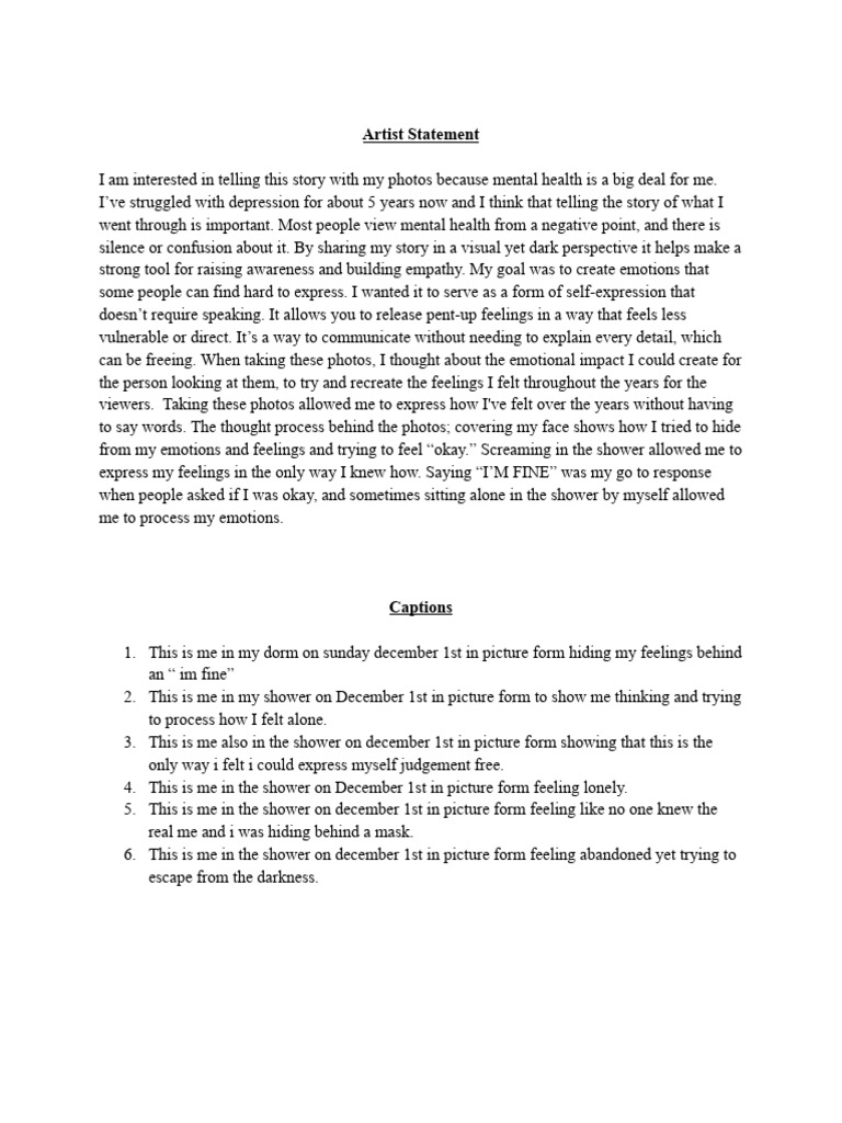 Artist Statment + Captions | PDF
