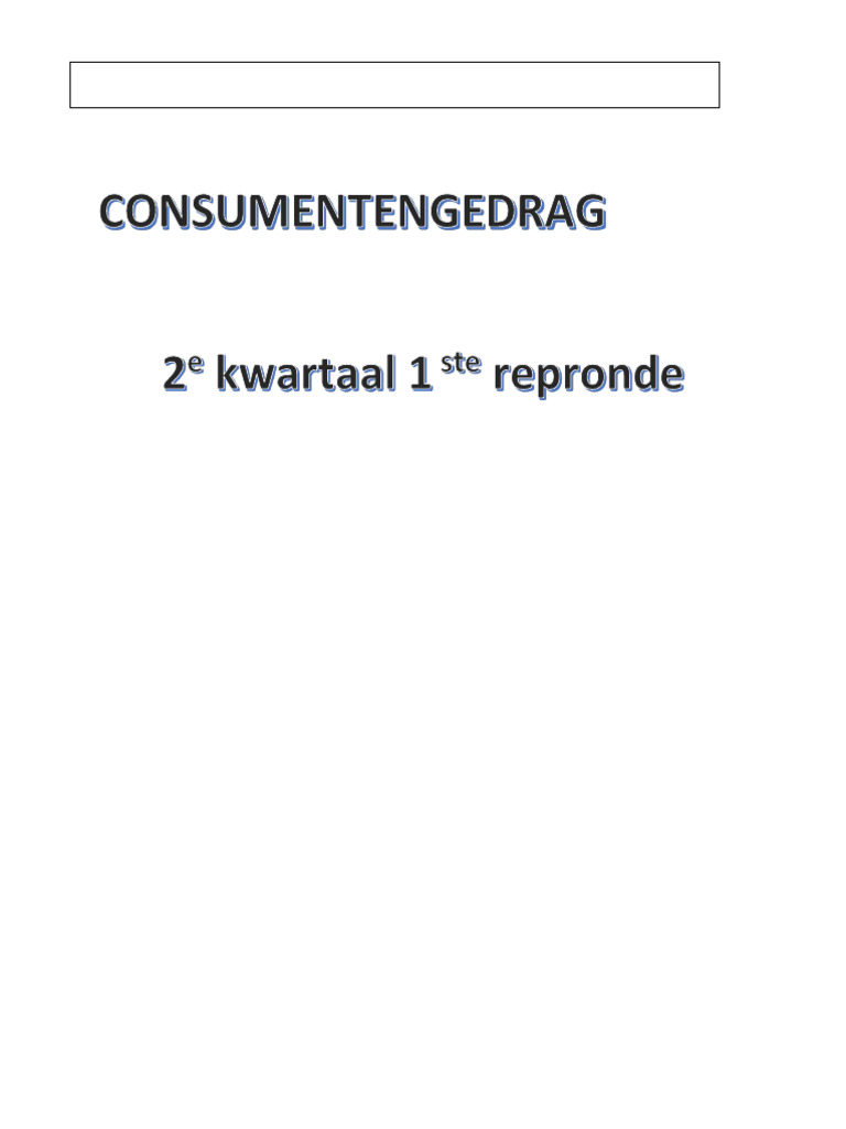 CONSUMENTENGEDRAG (Leerlingen Stencil) | PDF