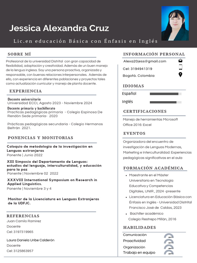 CV Jessica Cruz | PDF | Maestros | Educación primaria