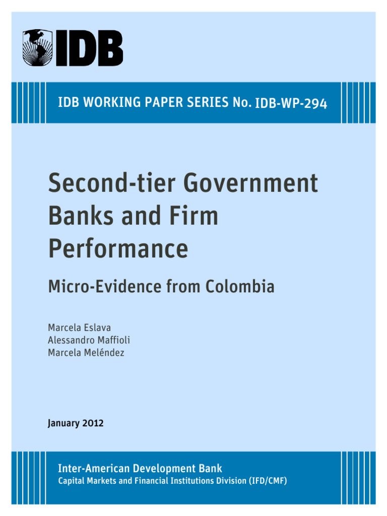 Second Tier Government Banks and Firm Performance Micro Evidence From ...