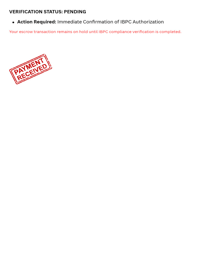 IBPC Authorization Confirmation Needed | PDF