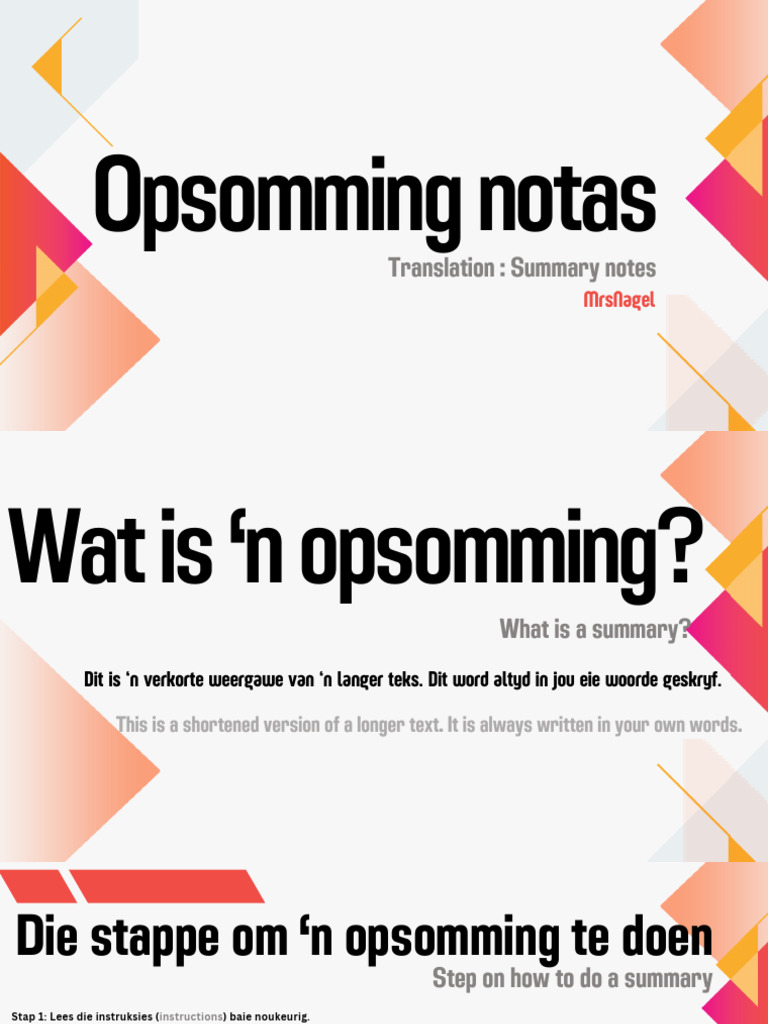 Opsomming Notas PDF | PDF