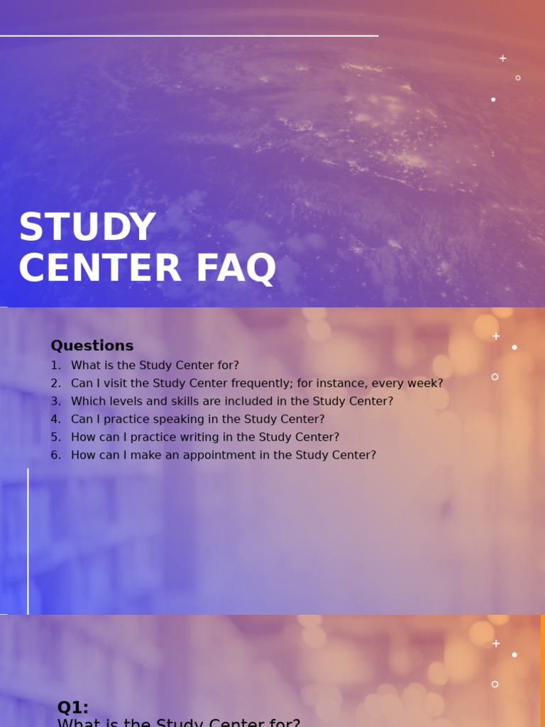 Study Center FAQ | PDF | Behavior Modification | Communication