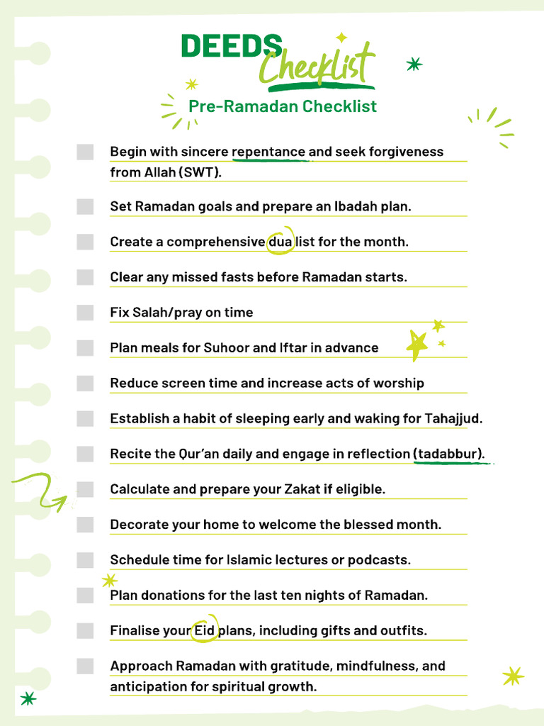 Ramadan Checklist | PDF