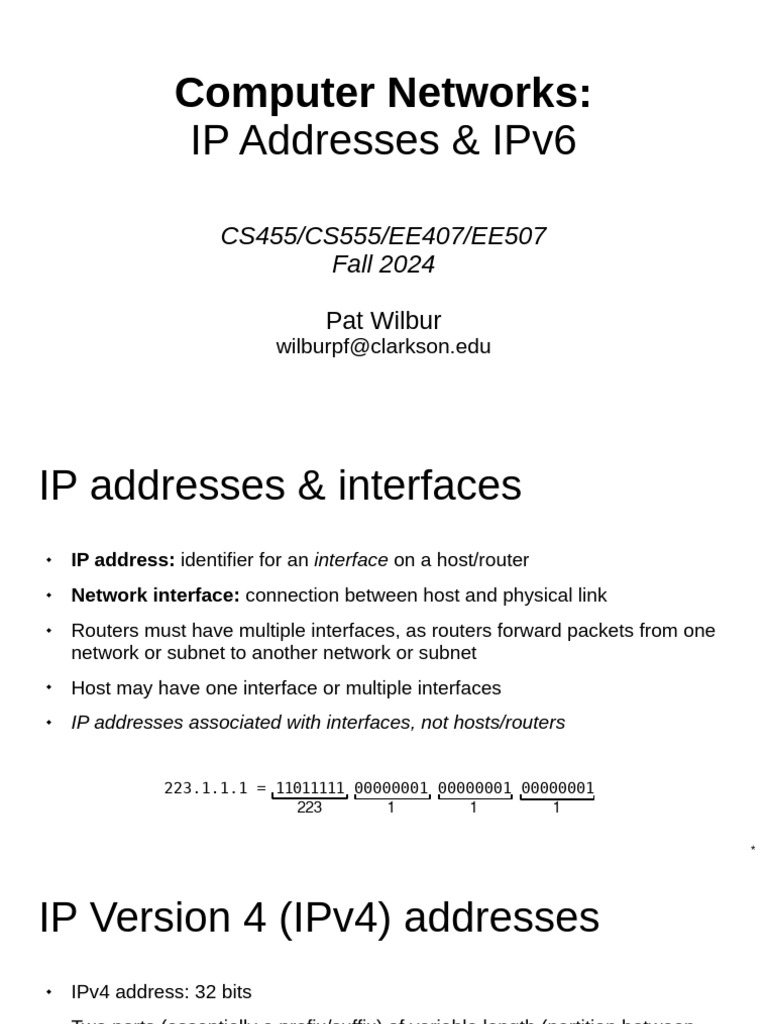 14 Ip Addresses and Ipv4 | PDF | I Pv6 | Ip Address