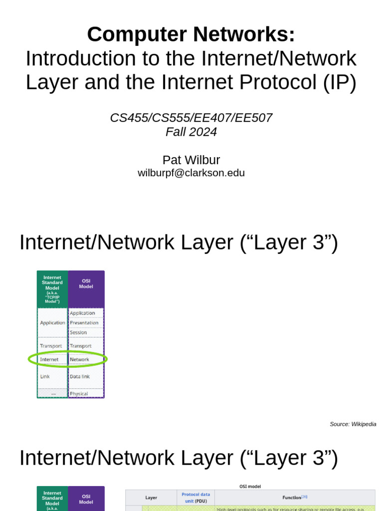 13 Internet Network Layer and Ip | PDF | Internet Protocols | Computer ...