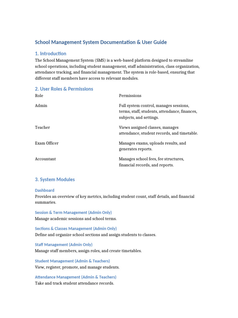 School_Management_System_Documentation | PDF | Login | Cyberspace
