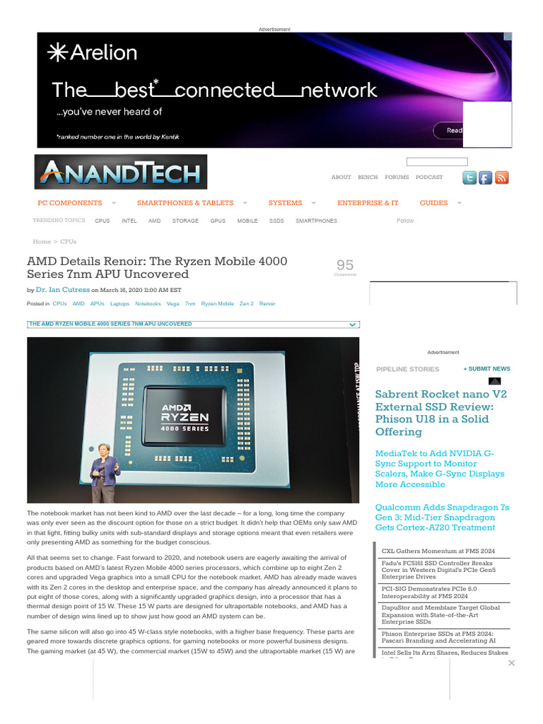 AMD Details Renoir - The Ryzen Mobile 4000 Series 7nm APU Uncovered ...