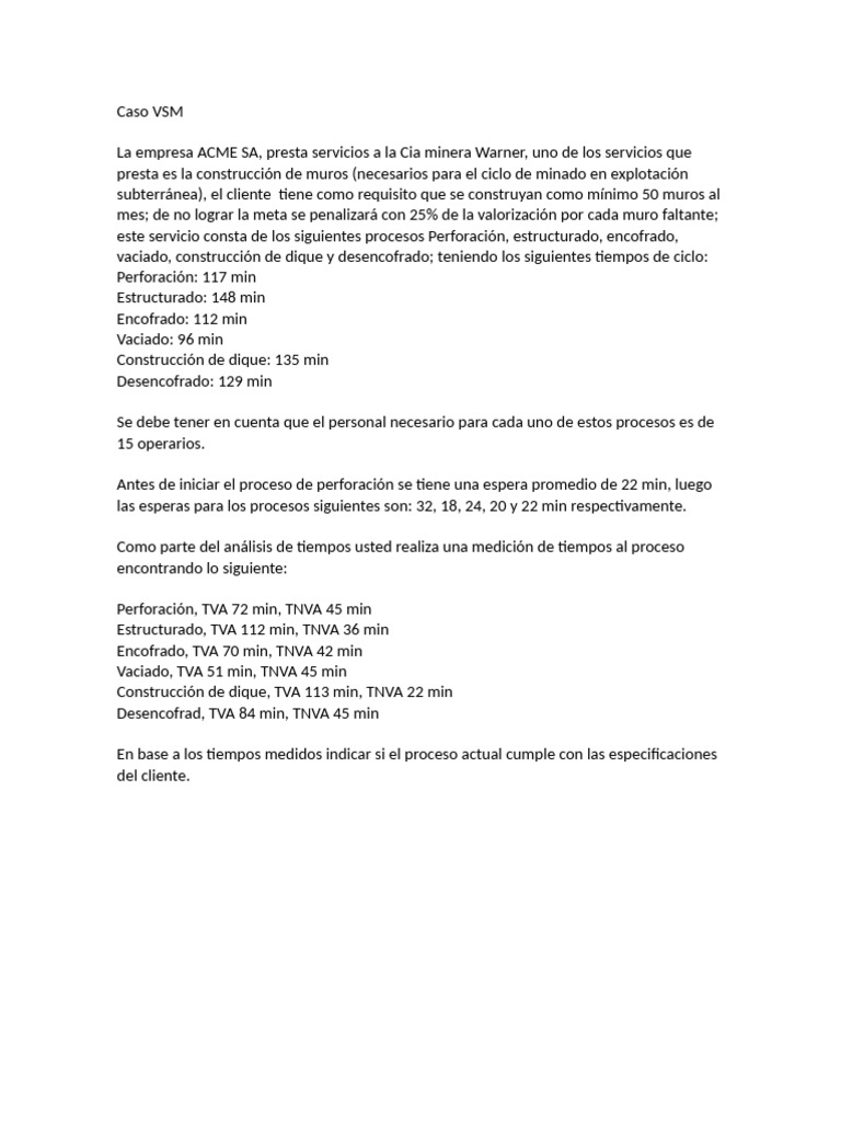 Taller VSM - Ejemplo | PDF
