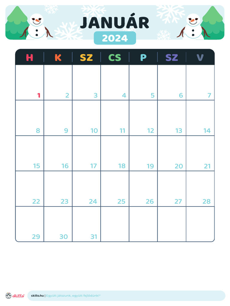 Gyereknaptár 2024 Skillo | PDF