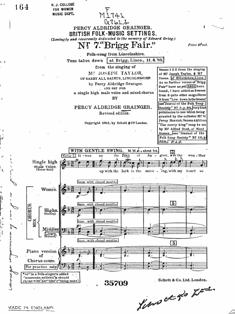 Grainger - Brigg Fair | PDF