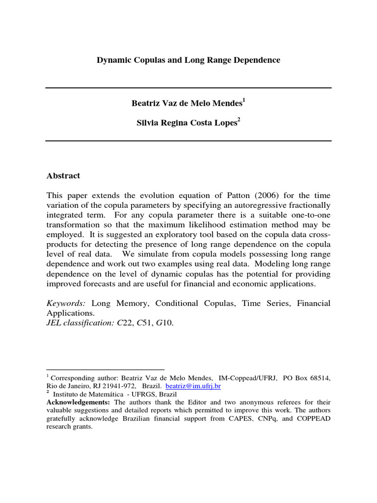 Dynamic Copulas | PDF | Statistical Theory | Statistical Analysis