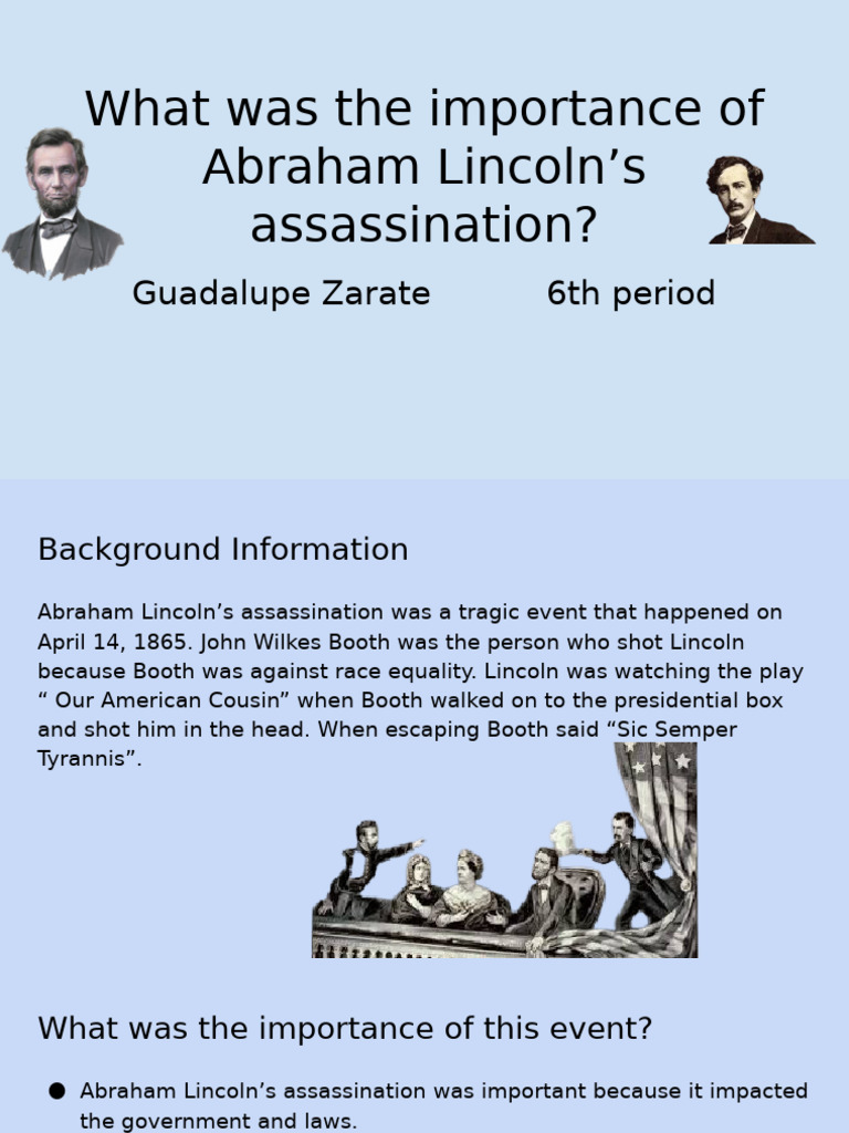 What Was The Importance of Abraham Lincoln's Assassination | PDF