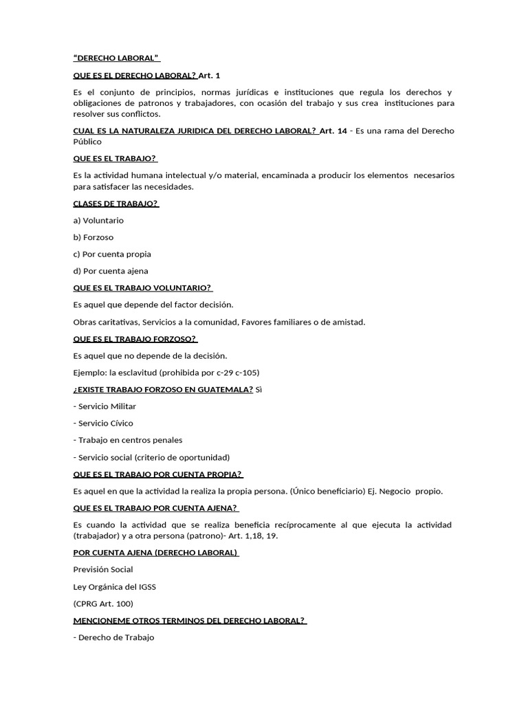 DERECHO LABORAL | PDF | Derecho laboral | Salario