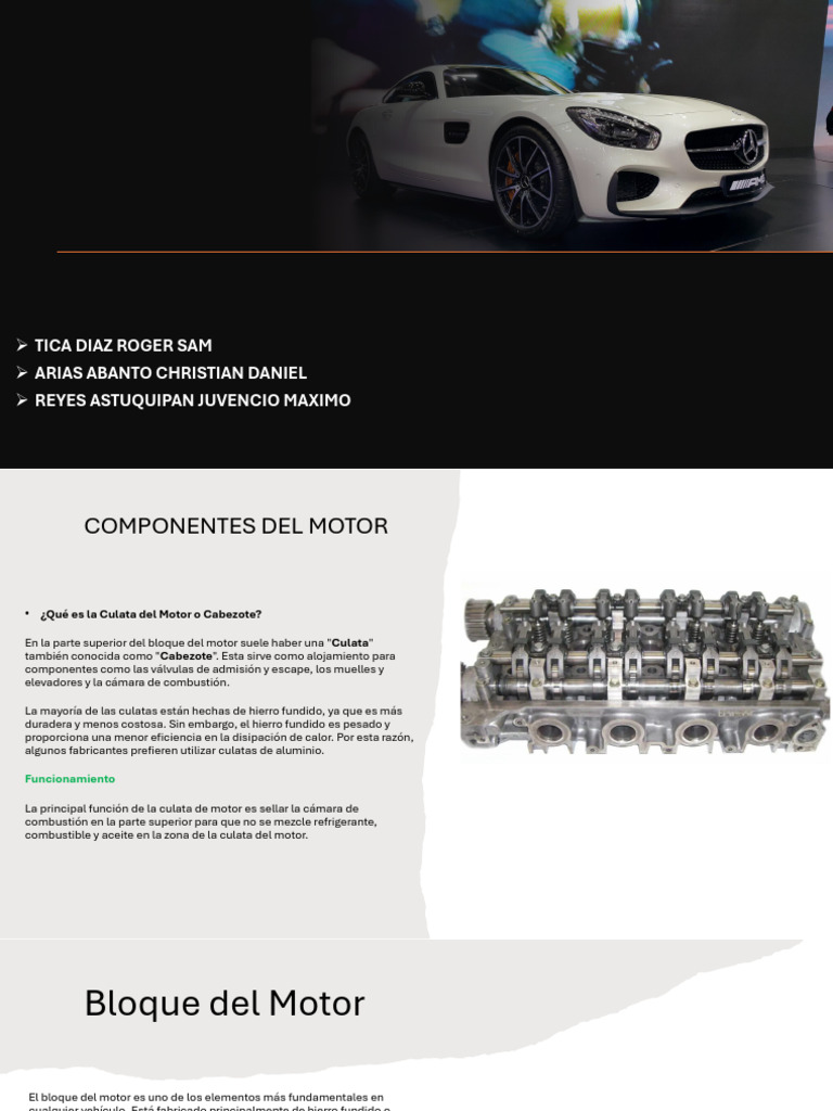 Partes Esenciales del Motor | PDF | Motor de combustión interna ...