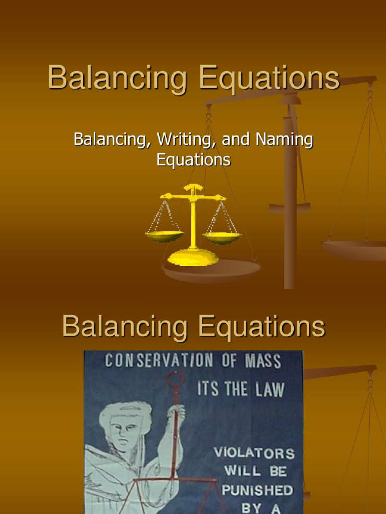 Balancing Equations | PDF