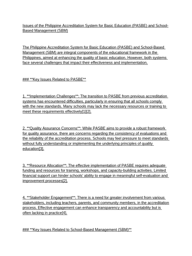 Challenges in PASBE and SBM Systems | PDF | Capacity Building ...