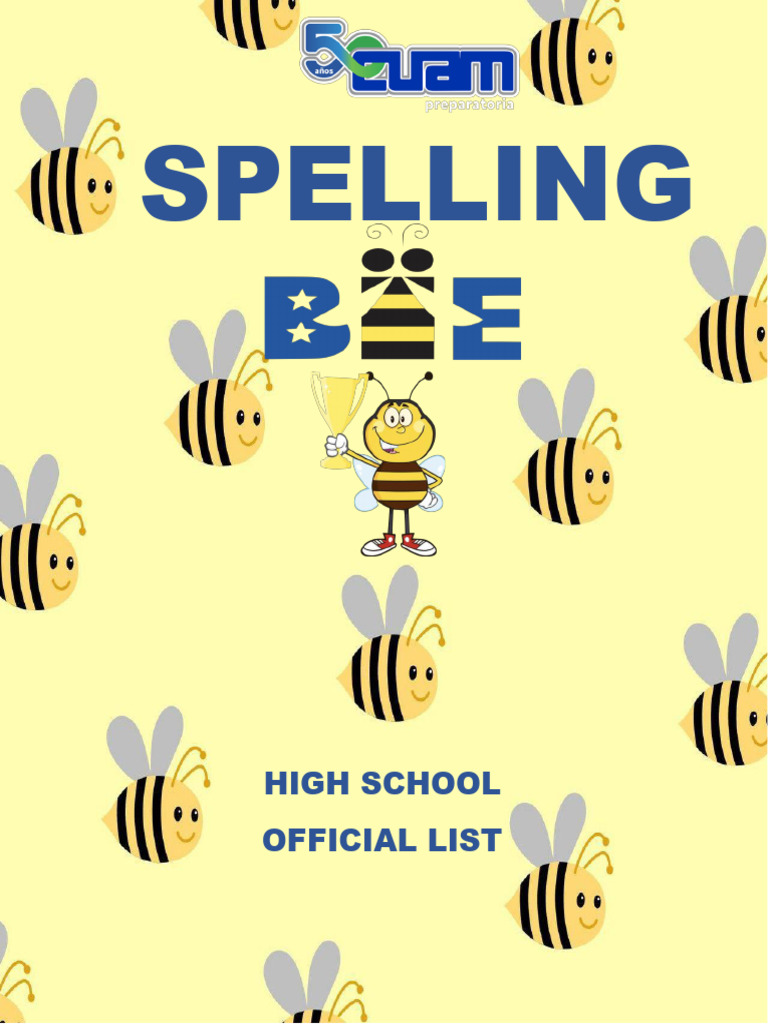 High School Official List Speling Bee 2024 | PDF