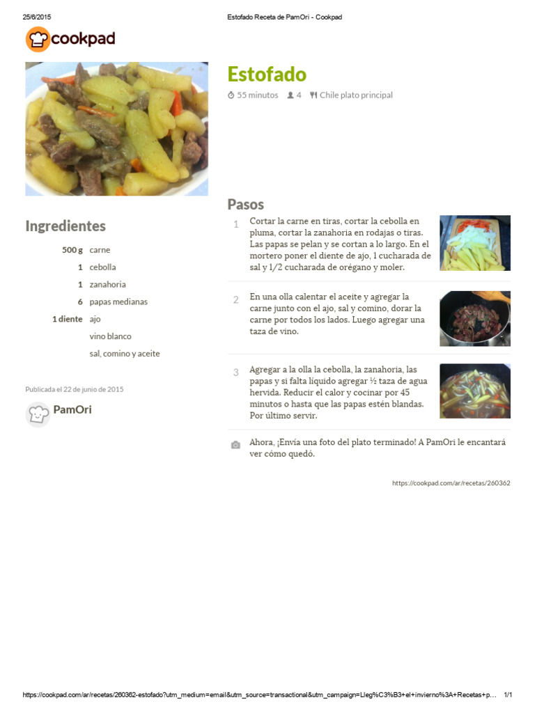 Estofado Chileno en 55 Minutos | PDF | Comida y bebida | Cocina de las ...