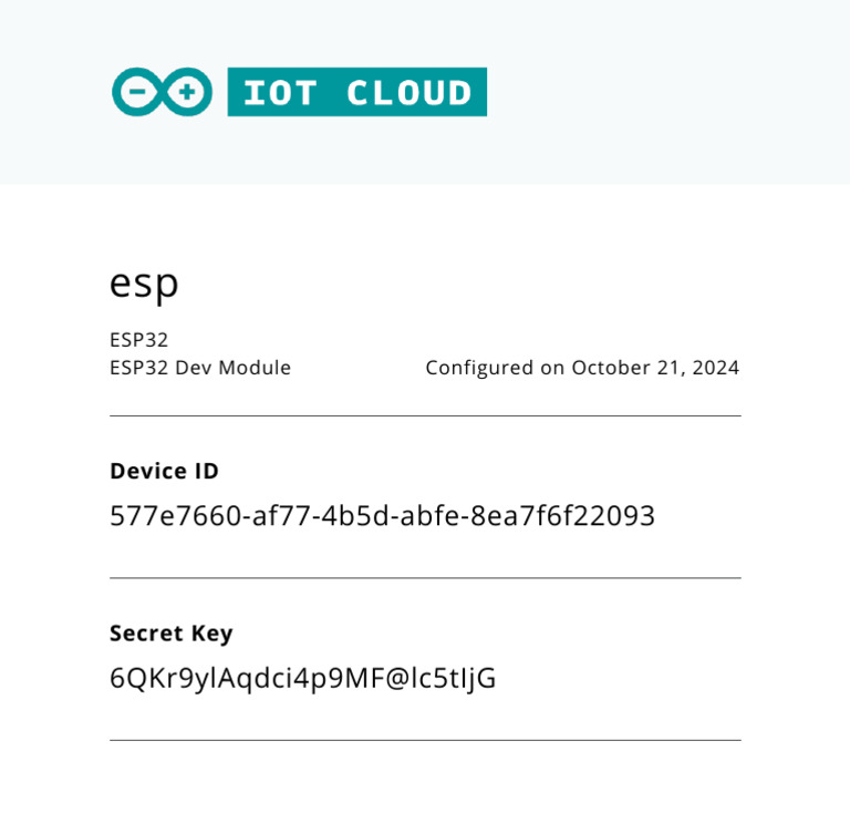 Arduino Device Secret Key (1) | PDF