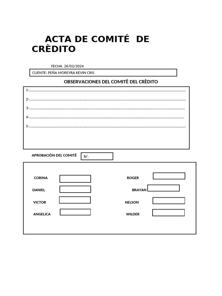 Acta de Comite | PDF
