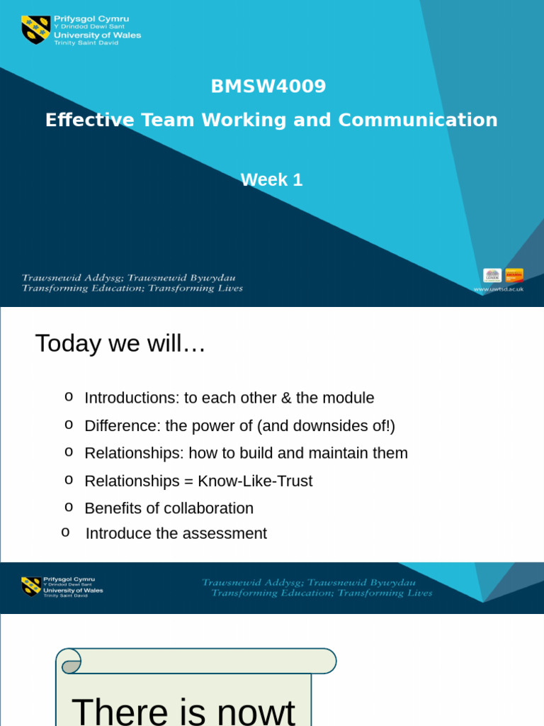 Effective Team Work and Communication - Sept 24 - Lecture 1 | PDF ...