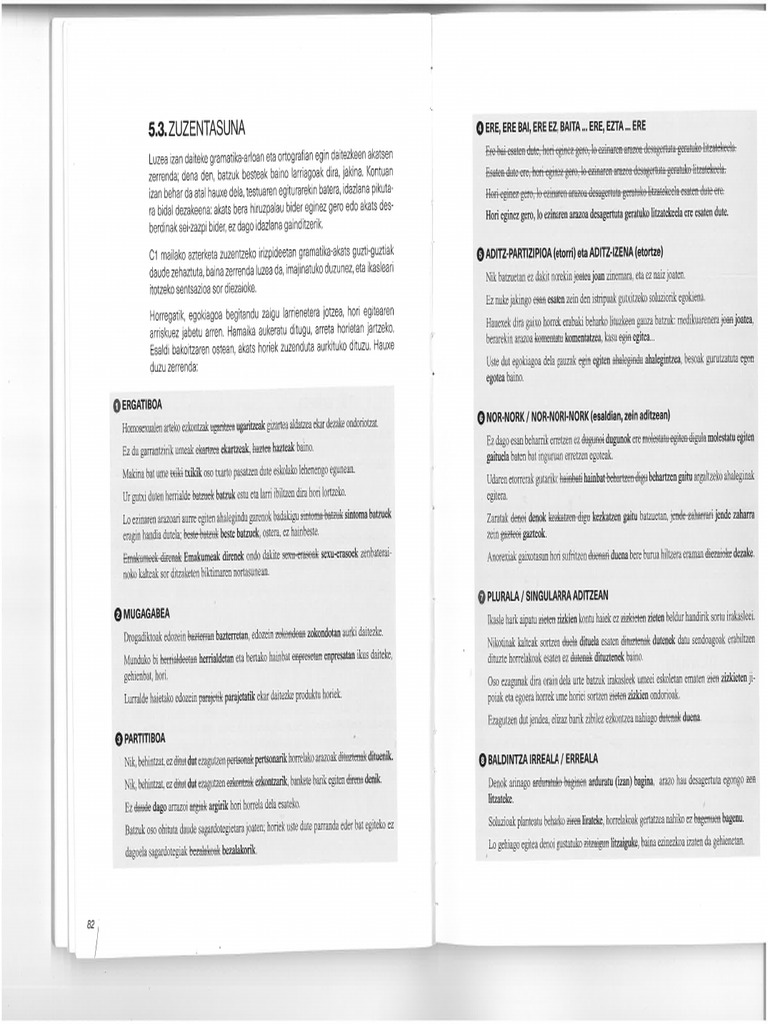 Zuzentasuna Ariketak Osoa | PDF