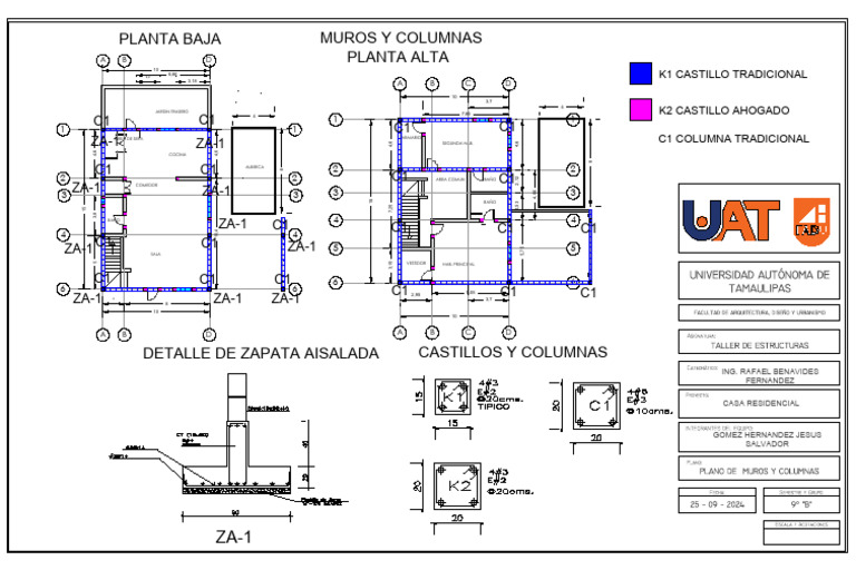 Plano de Muros y Columnas Residencial | PDF