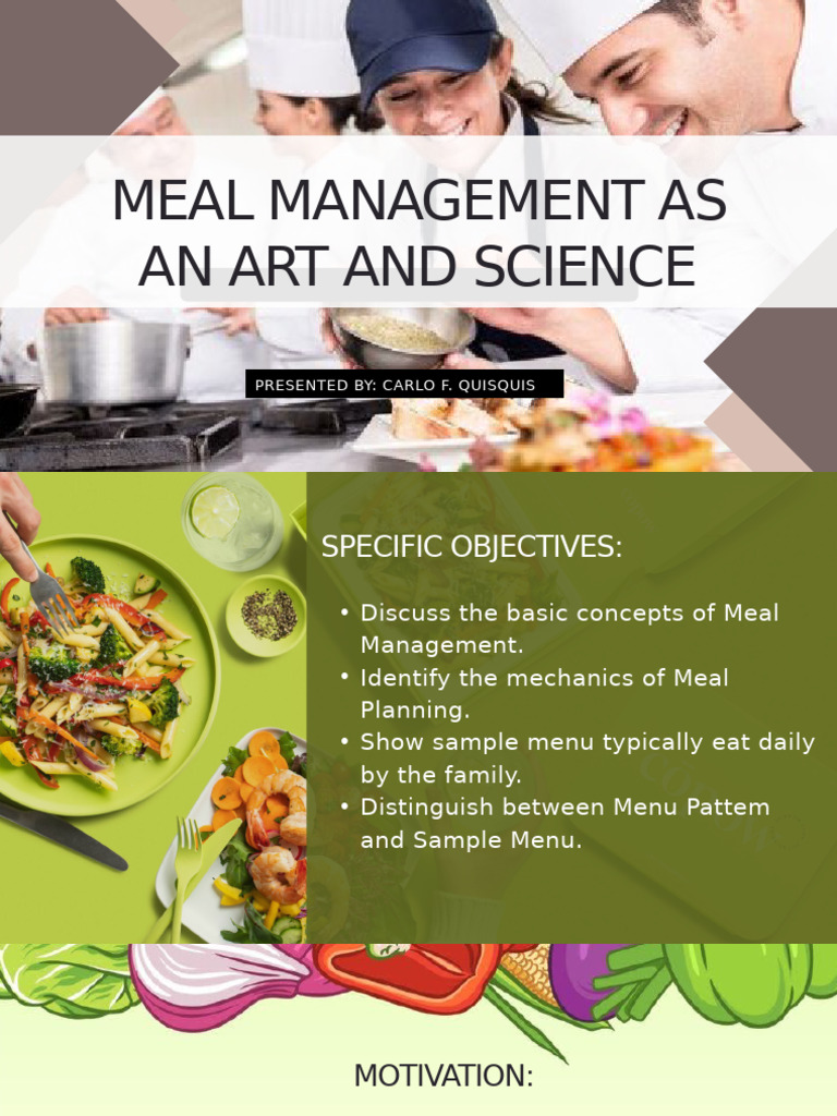 Meal Management: Art & Science Guide | PDF | Menu | Meal