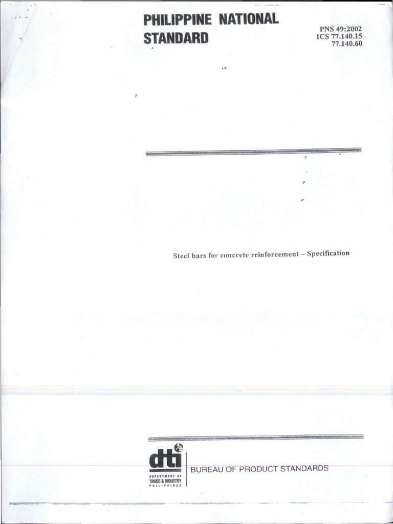 PNS 49 - Steel Bars For Concrete Reinforcement 2002 | PDF | Building ...