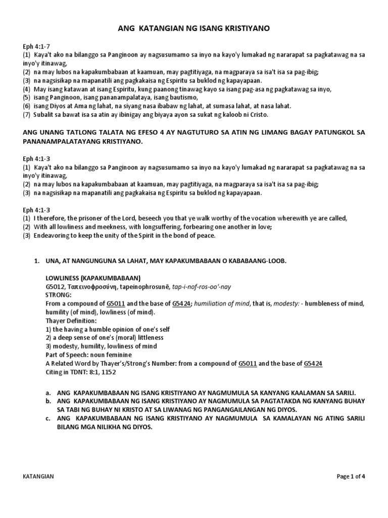 Ang Katangian NG Isang Kristiyano | PDF