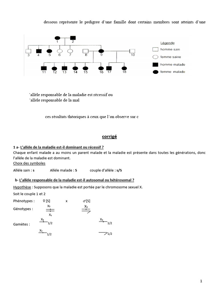 Monohybridisme et maladies dominantes | PDF | Dominance (Génétique ...
