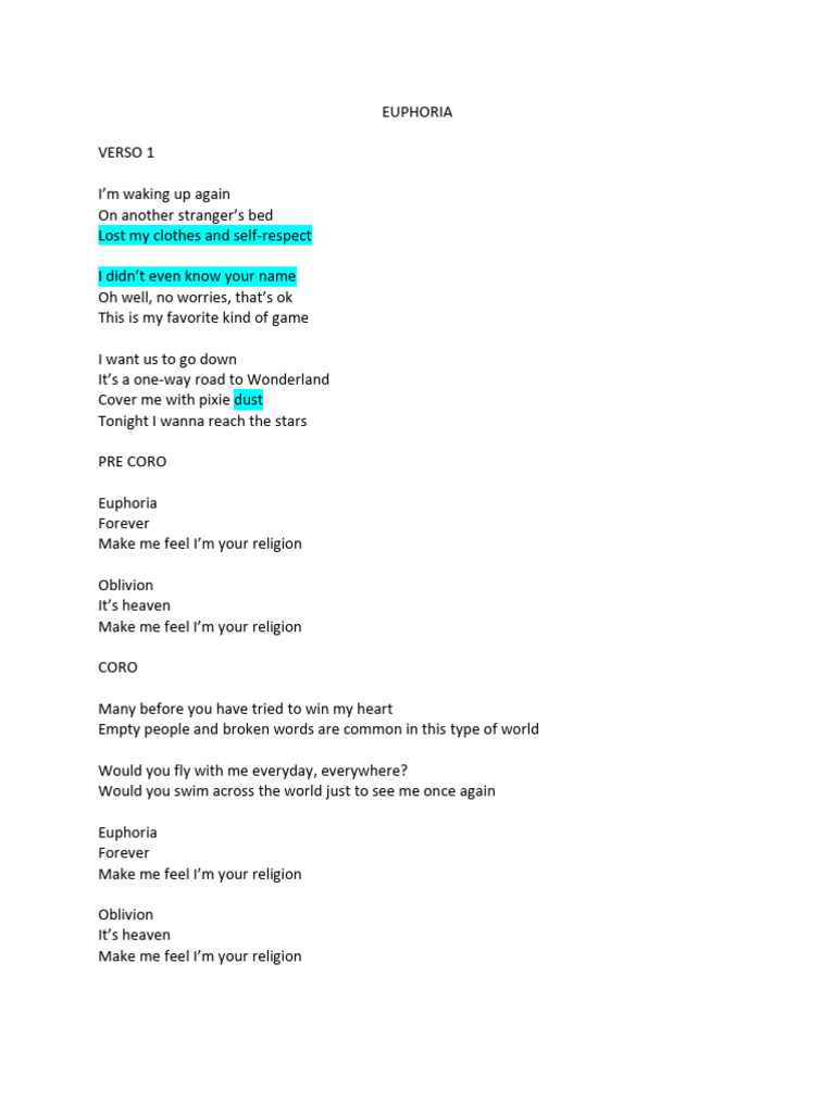 Euphoria - Notas 3 | PDF