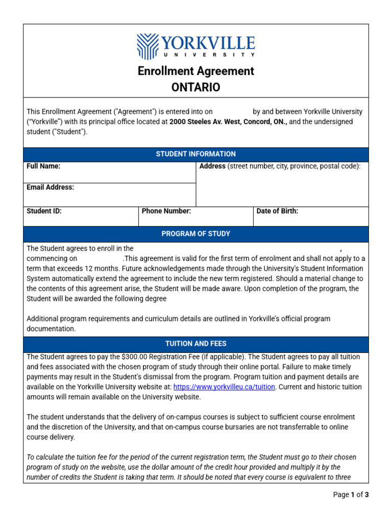 Yorkville University Enrollment Guide | PDF | Payments | Tuition Payments