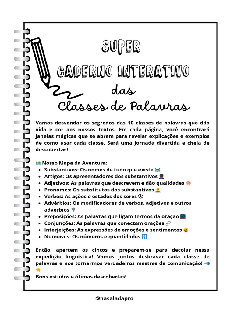 Classes de Palavras: Guia Interativo | PDF | Pronome | Assunto (gramática)