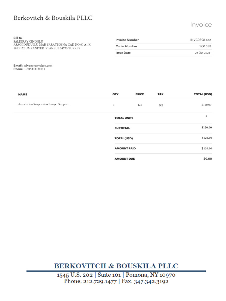 Invoice INVC0898-abz, INVC0898-abl, INVC0898-ym, INVC0898-abi, INVC0898-abj, INVC0898-abk ...