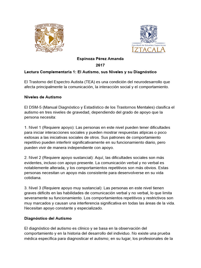 Lect Comp 1 | PDF | Autismo | Trastorno mental