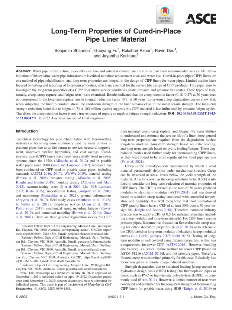 CIPP Liner Tensile Testing Insights | PDF | Strength Of Materials ...